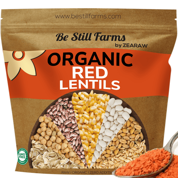 Organic Red Lentils, Bulk Red Lentils - Be Still Farms- Real, Fine Organics
