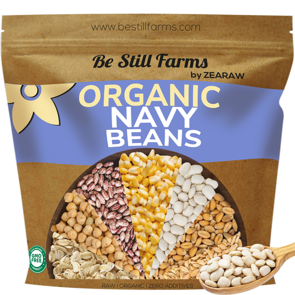 Organic Navy Beans, Non-GMO, Bulk Navy Beans - Be Still Farms- Real ...